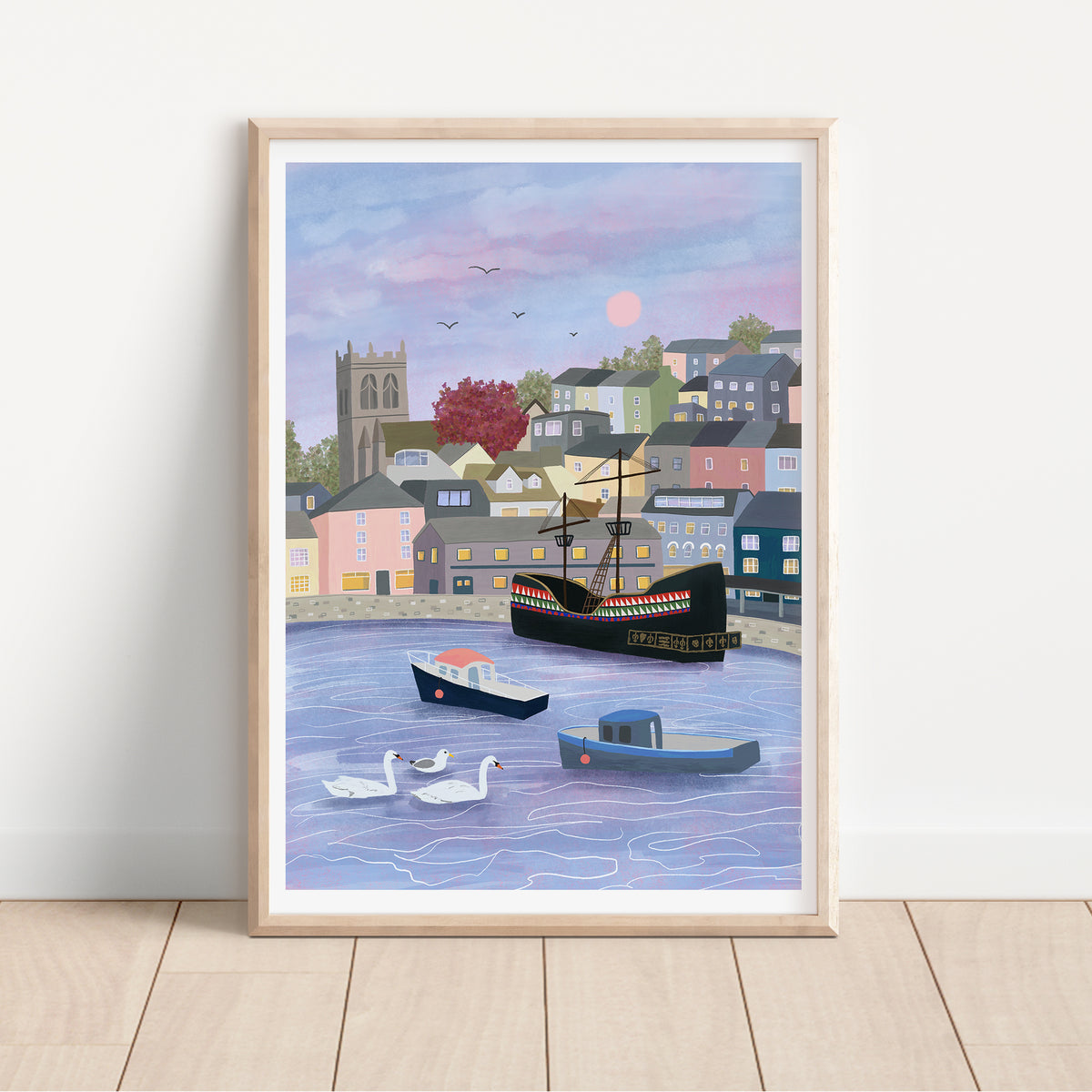 Brixham Harbour Art Print – Sarah Frances